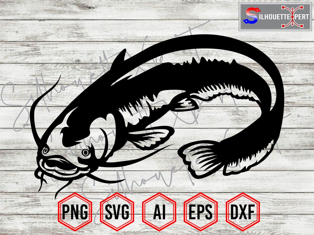 Cat Fish Svg Fishing Shirt Svg Clipart Silhouette Cricut - Etsy