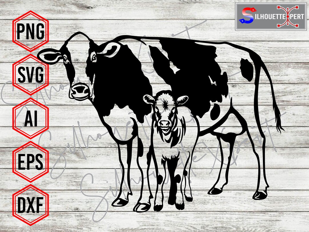 Cow Svg, Farm Animals Svg, Farm Life Svg Vector, Clipart, Silhouette ...