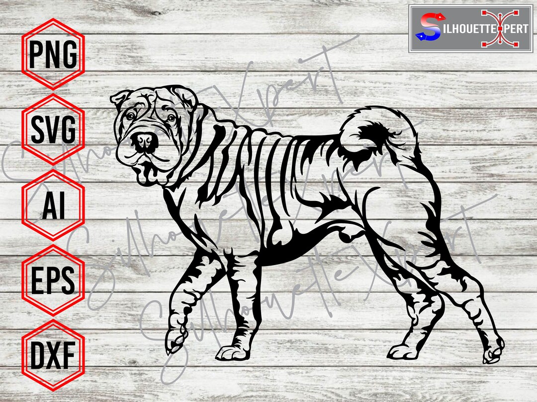 Shar Pei Svg, Shar Pei Line Art, Animal Svg, Dog Svg - Cricut, CNC ...