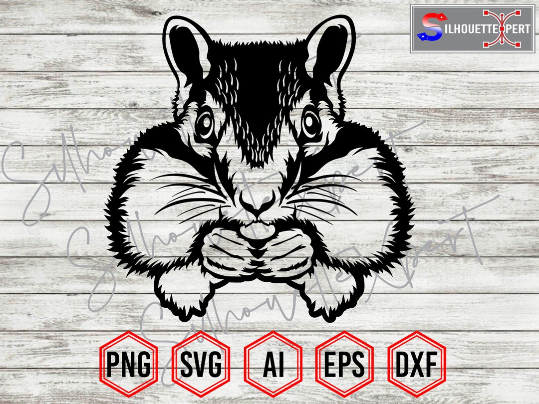 Cute Eating Chipmunk Silhouette 2, Chipmunk Svg, Adorable Chipmunk Svg ...