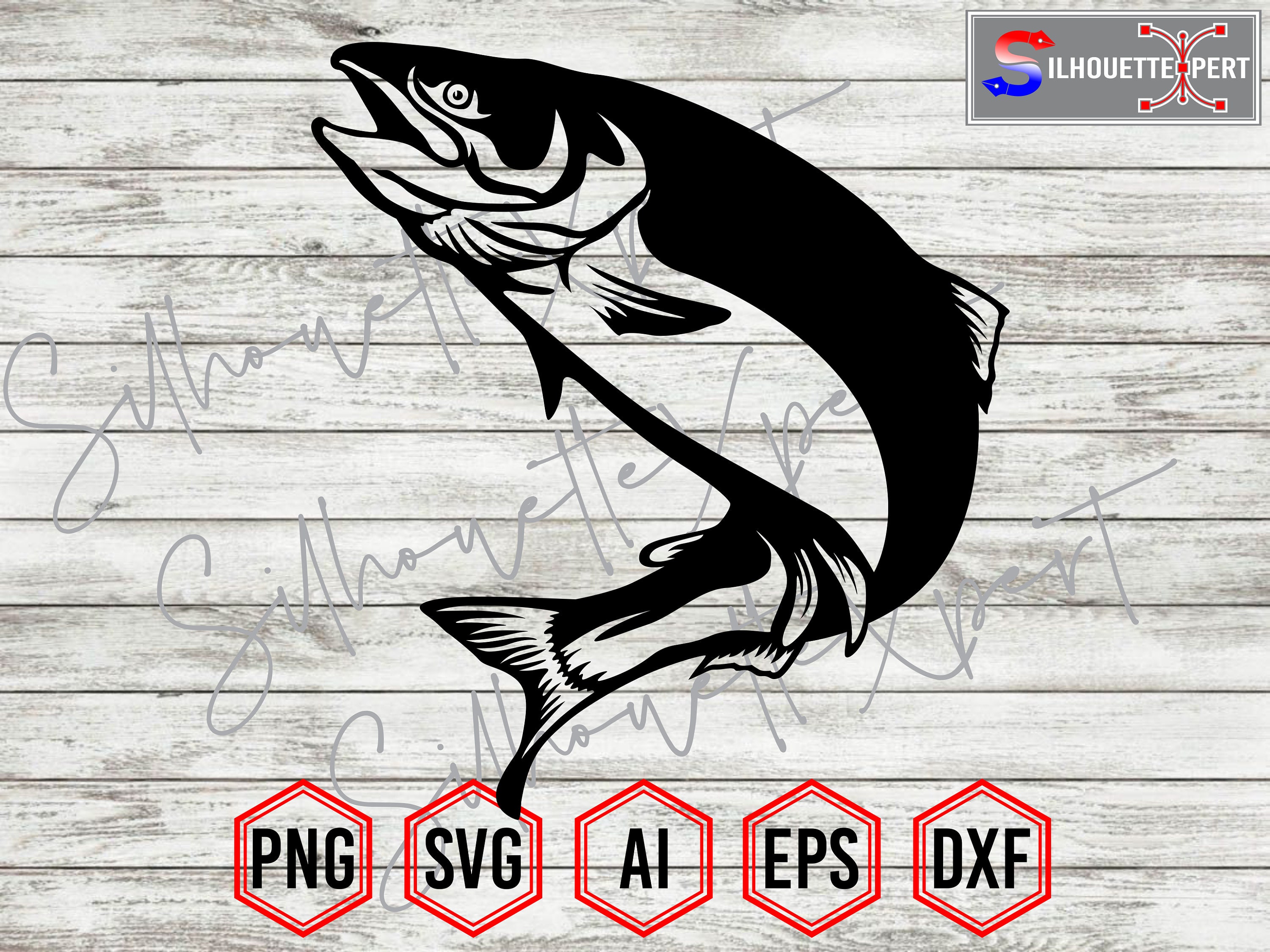 Atlantic Salmon Silhouette Salmon Svg Fishing Svg Clipart - Etsy