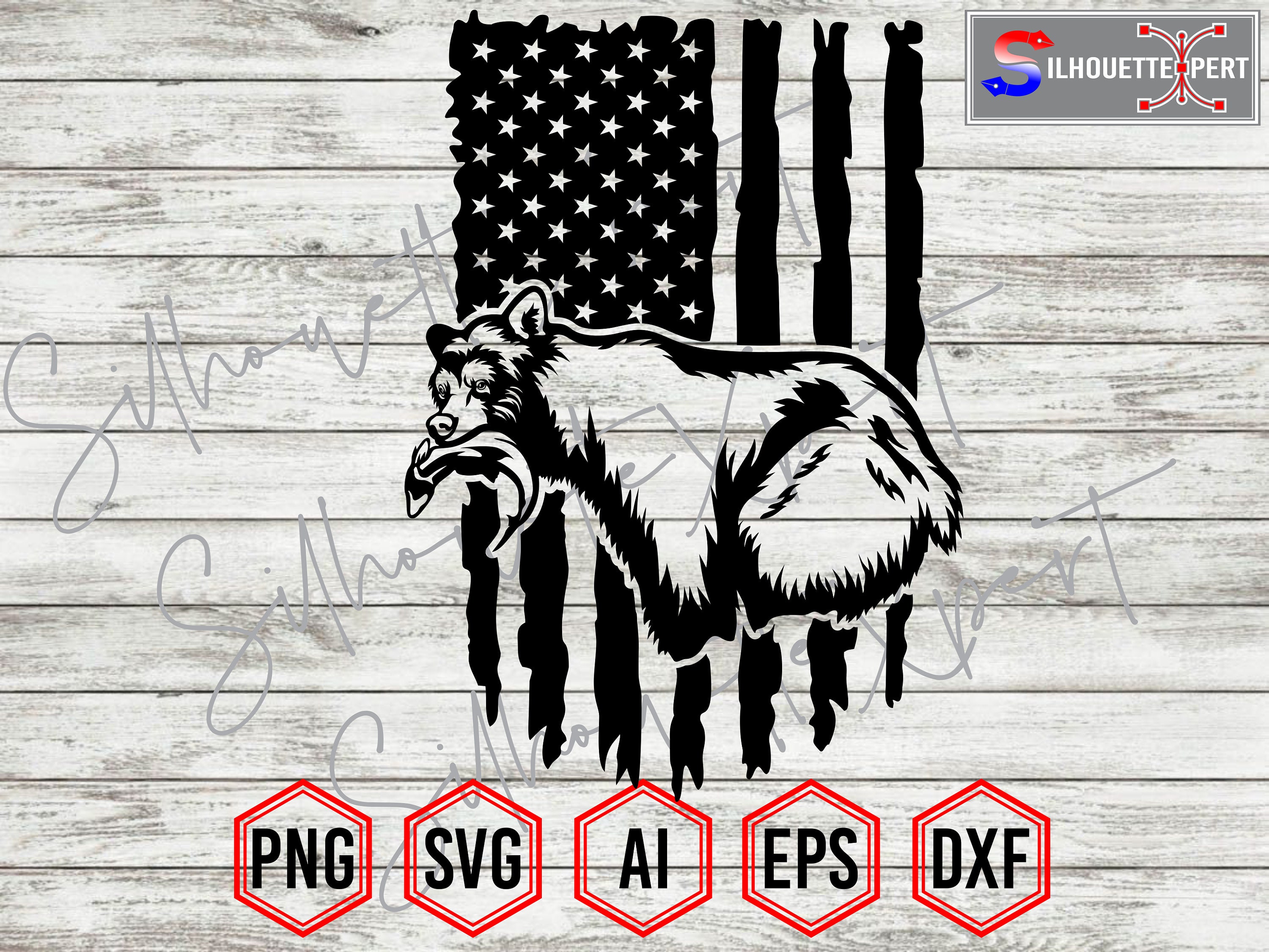 Bear Hunter Svg Patriotic US Flag Svg Bear Svg Grizzly Svg - Etsy
