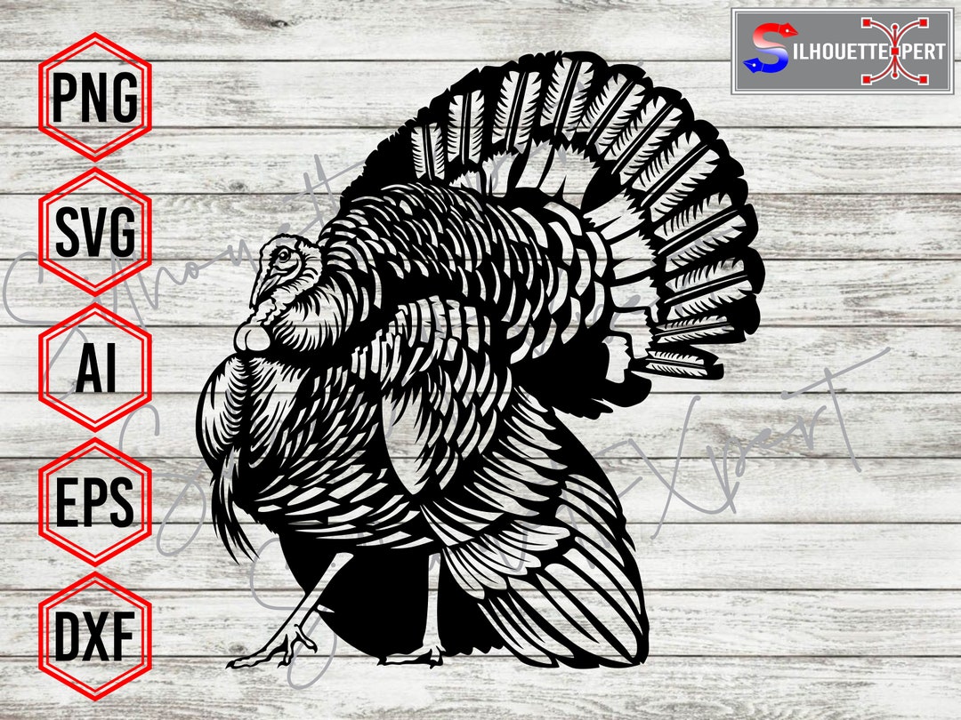Turkey Silhouette #1, Thanks Giving Svg, Thanksgiving, Turkey Svg ...