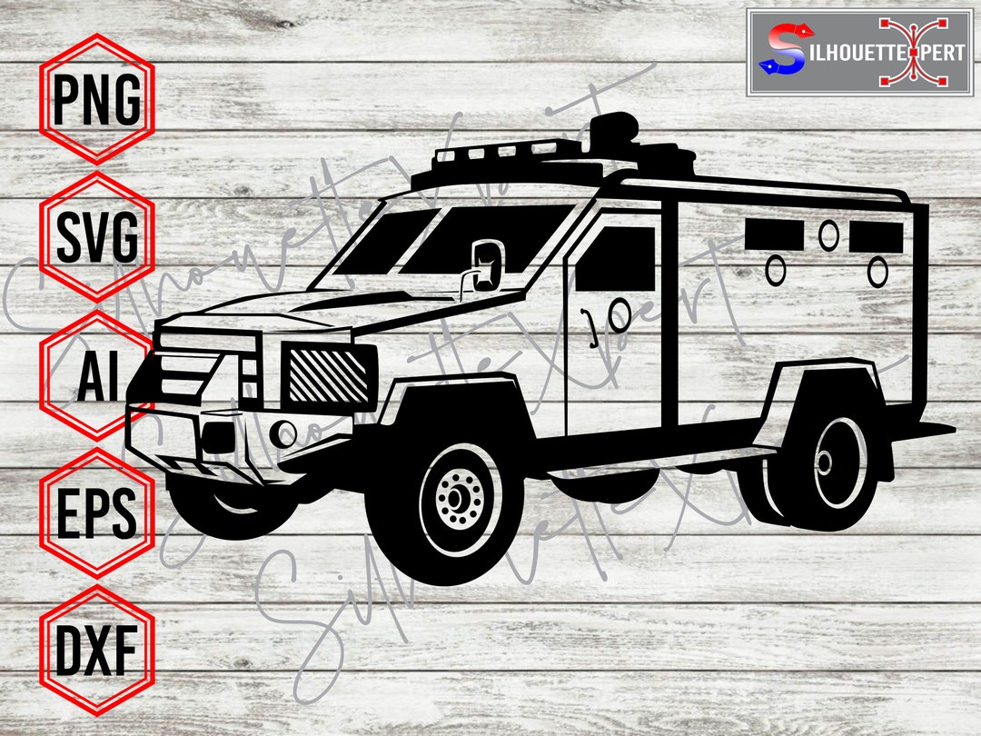 Armored Truck Svg, Armored Vehicle Svg - Clipart, Cricut, CNC, Vinyl ...