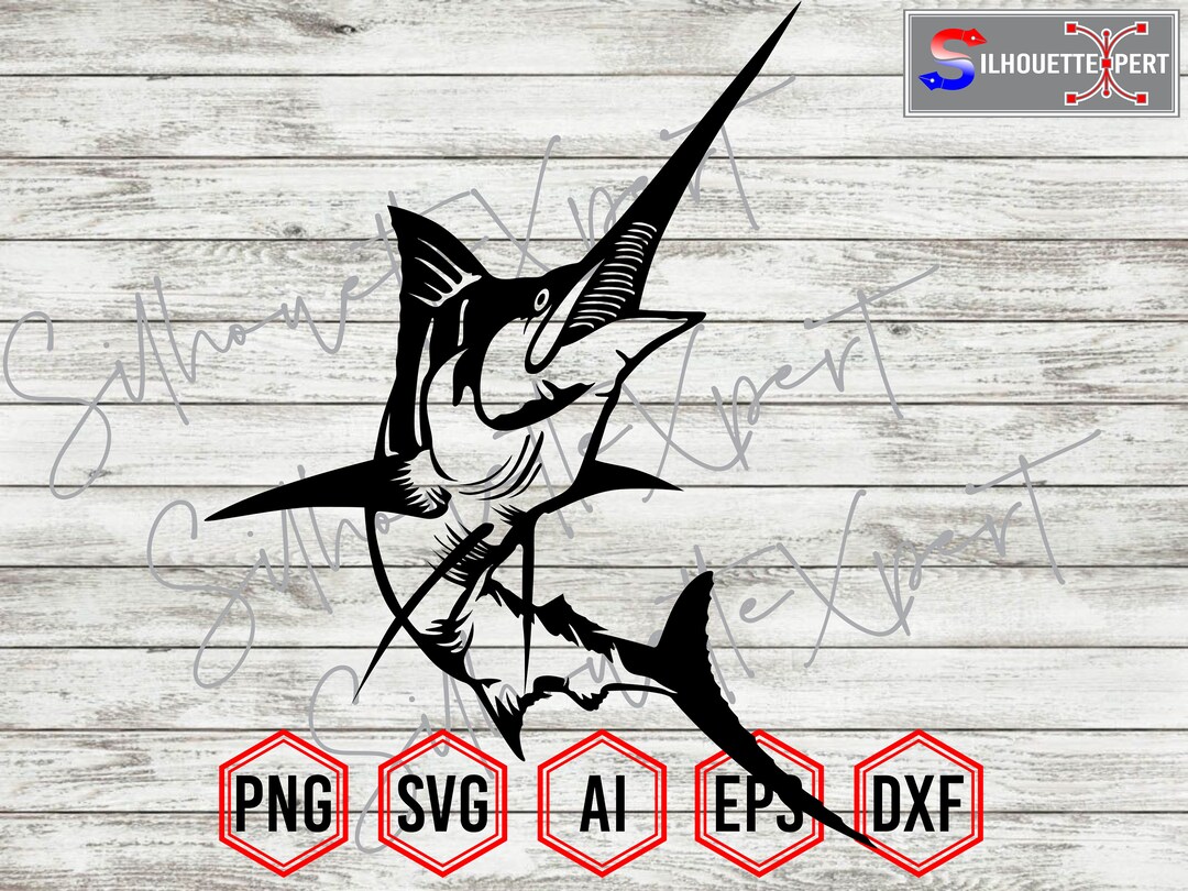 Marlin Svg, Fishing Svg, Ocean Fish Svg - Vector, Clipart, Silhouette ...