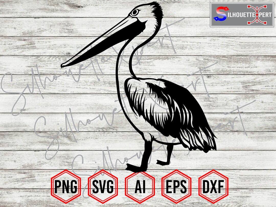 Standing Pelican Svg, Pelican Hunting Svg, Pelican Svg, Silhouette ...