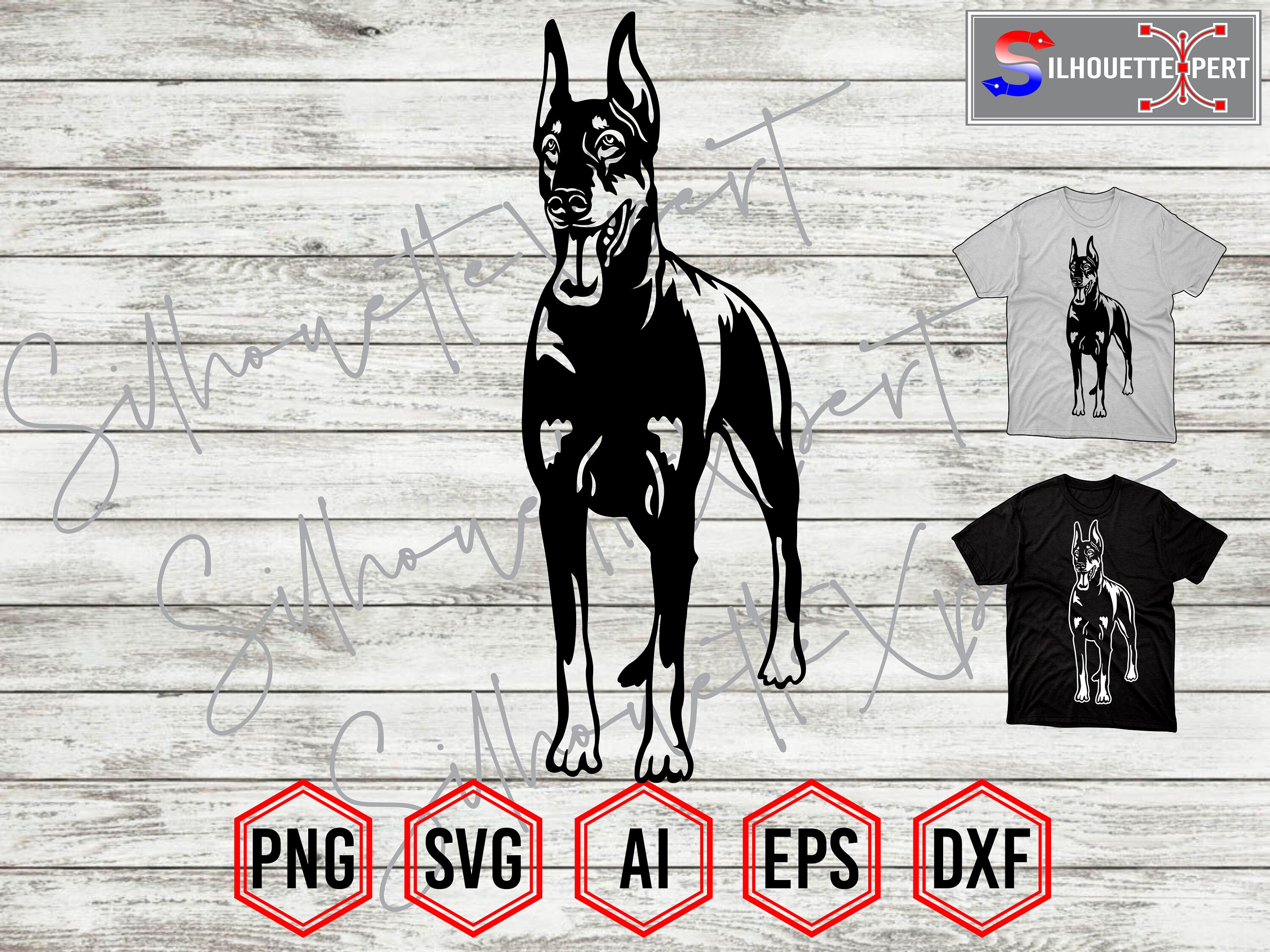 Standing Dog Svg Doberman Silhouette 2 Doberman Svg Dog - Etsy