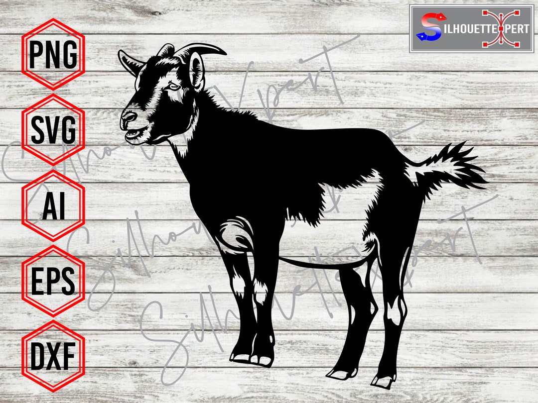 Male Goat Svg, Goat Svg, Farm Animal Svg - Vector, Clipart, Cricut, CNC ...
