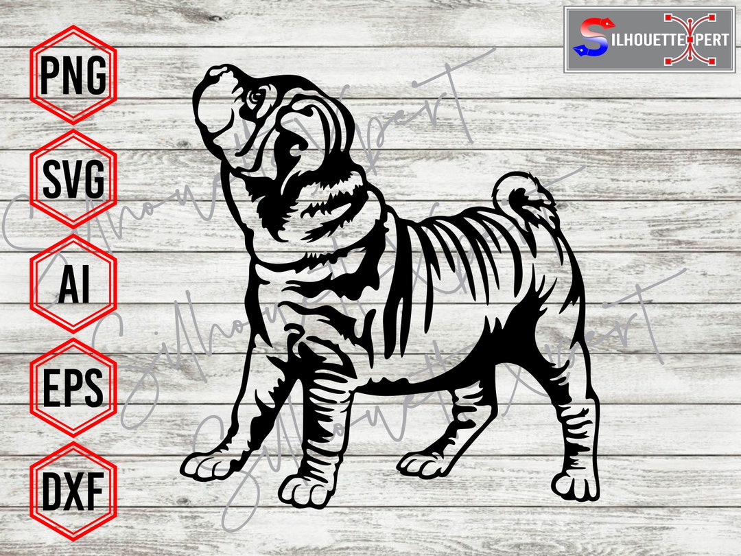 Cute Shar Pei Svg, Shar Pei Line Art, Puppy Svg, Dog Svg Cricut, CNC ...
