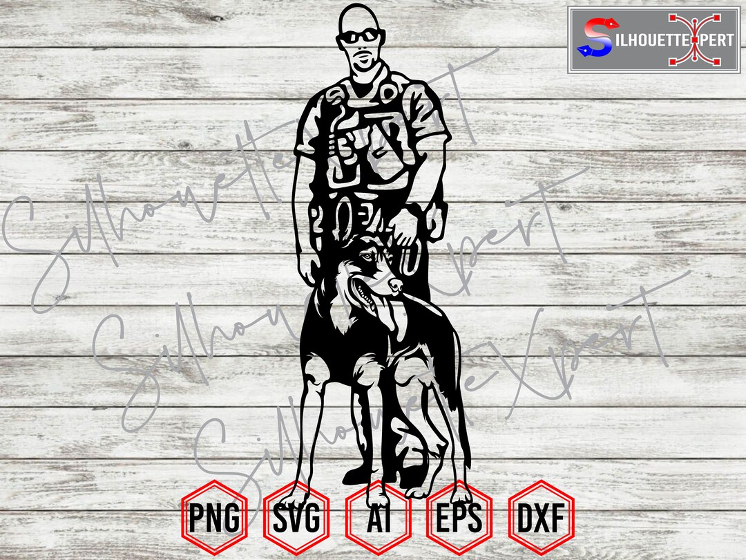 K9 Handler Silhouette, K9 Unit Svg, Police K9 Svg, Law Enforcer ...
