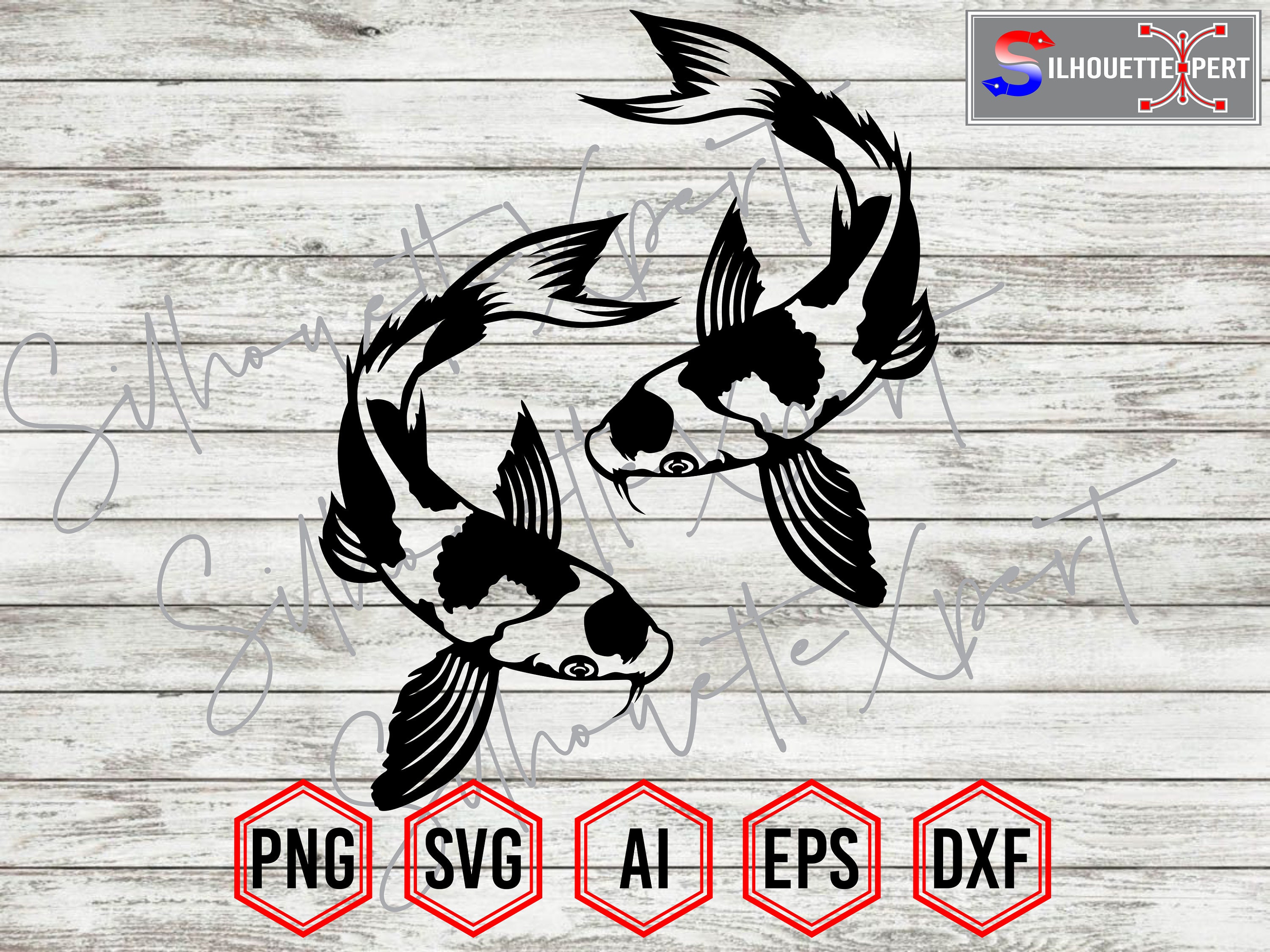 Koi Fish Svg Carp Fish Svg Aquarium Fish Svg Yin Yang Svg - Etsy