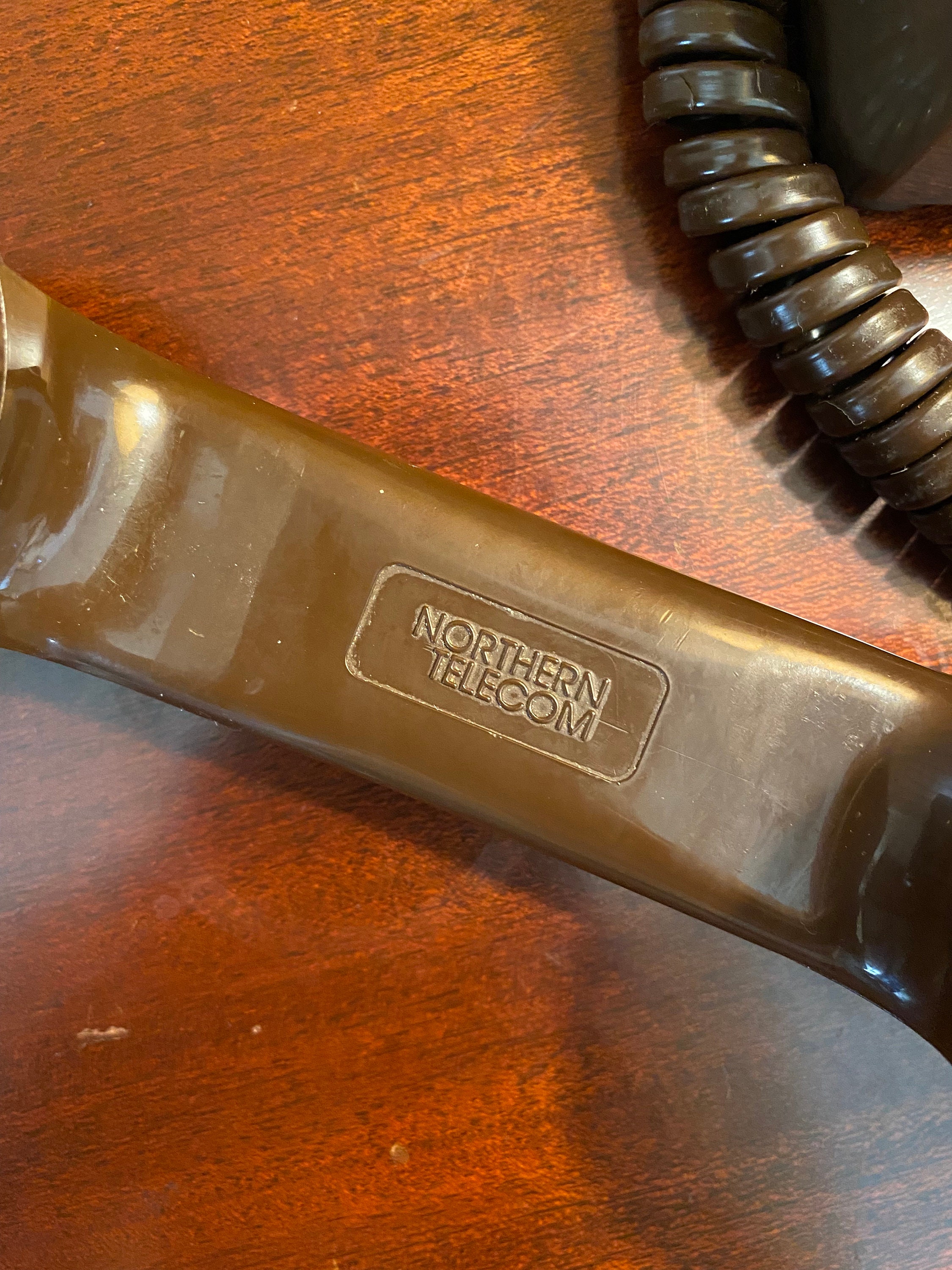 Vintage Brown Push Button Desk Phone - Etsy