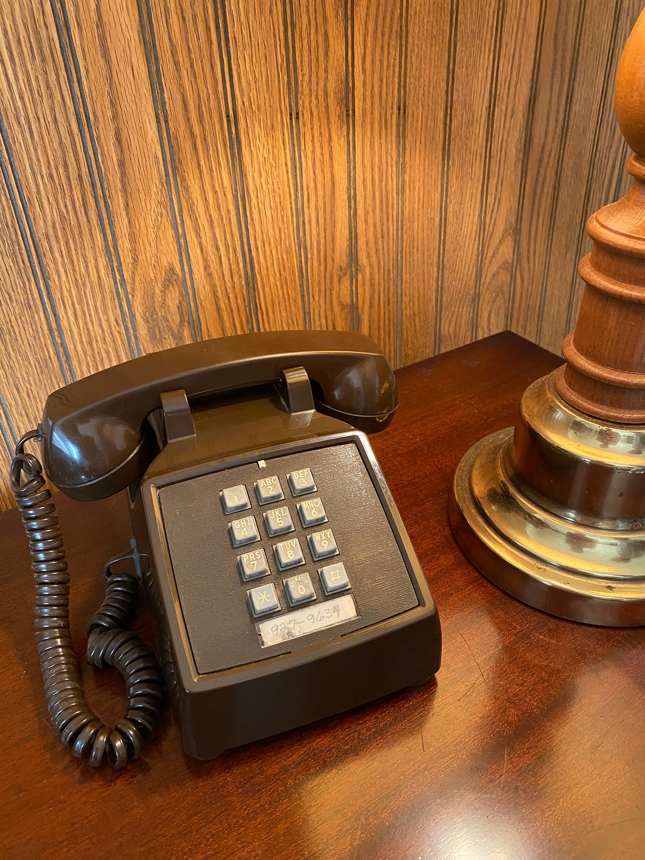 Vintage Brown Push Button Desk Phone - Etsy