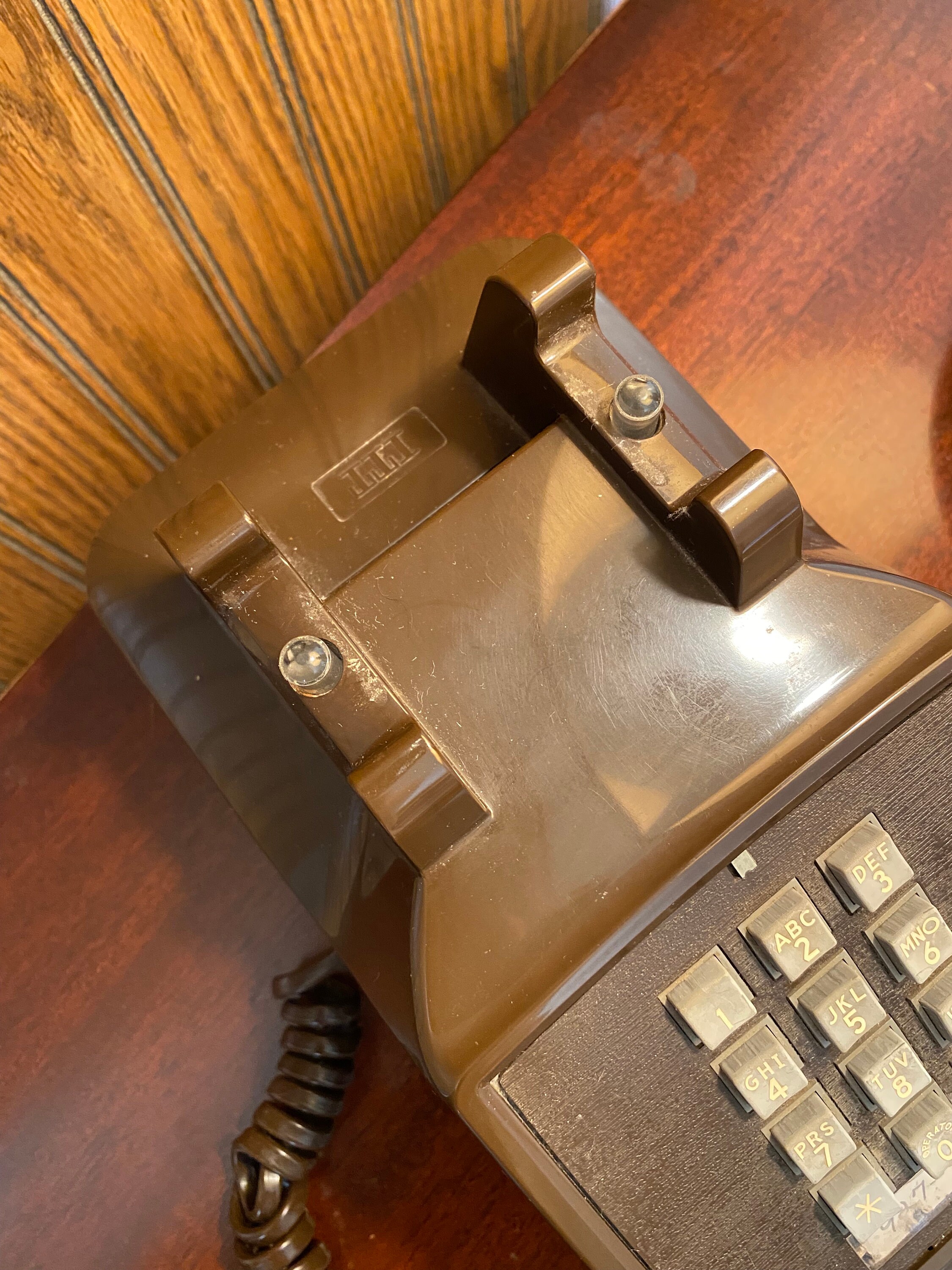Vintage Brown Push Button Desk Phone - Etsy