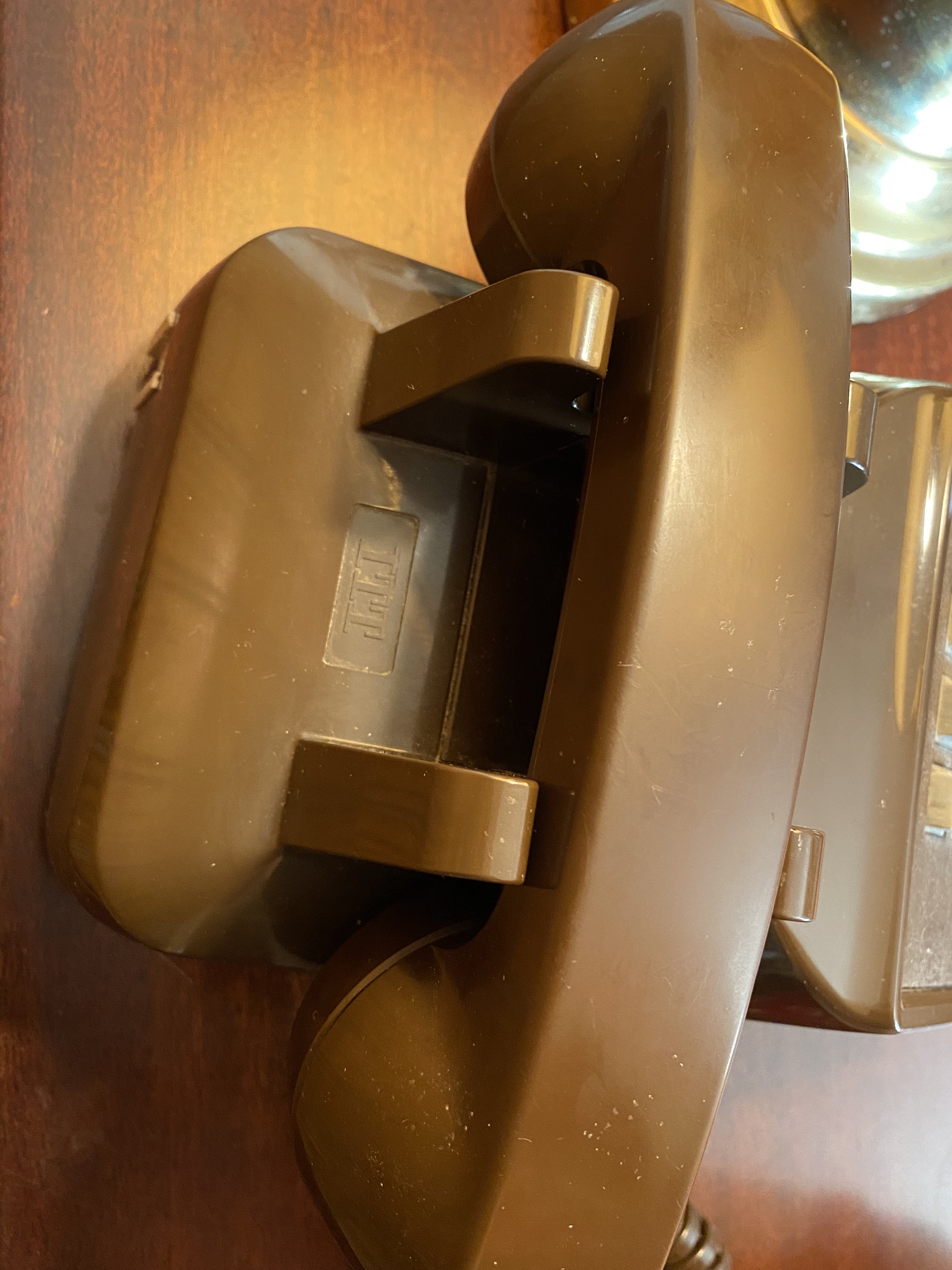 Vintage Brown Push Button Desk Phone - Etsy