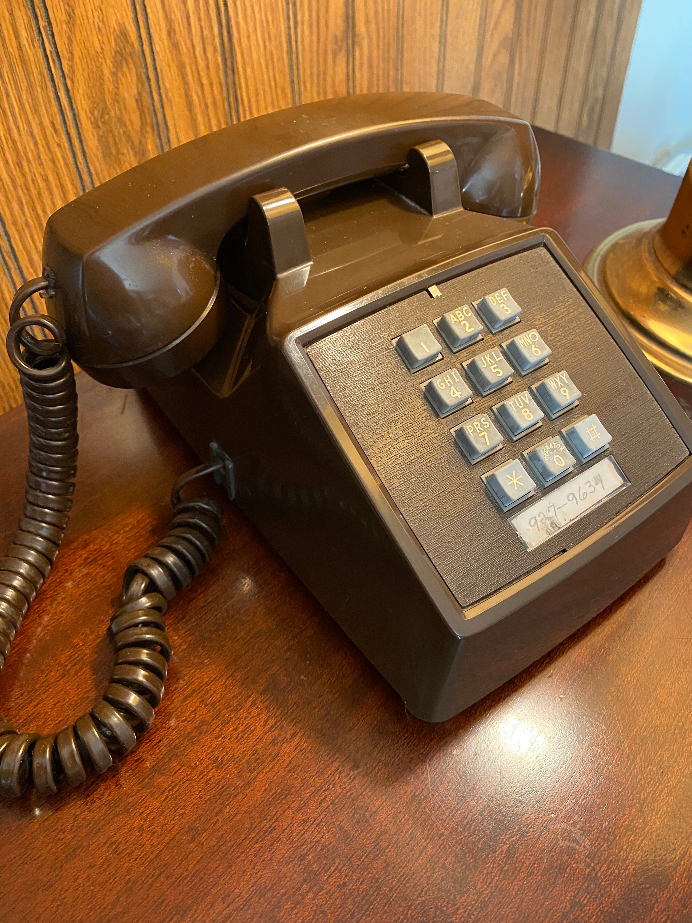 Vintage Brown Push Button Desk Phone - Etsy