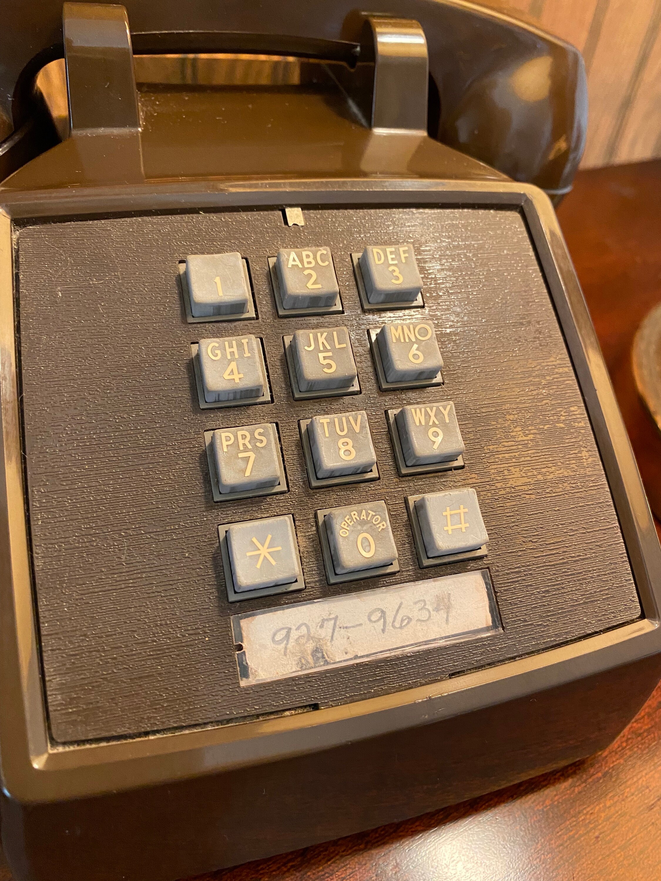 Vintage Brown Push Button Desk Phone - Etsy