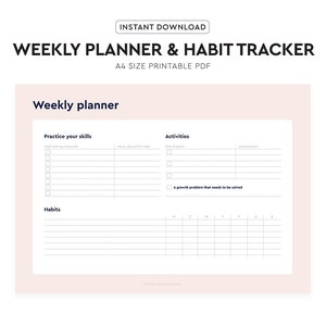 Habit Tracker Printable, Weekly Habit Tracker, Daily Planning, Routine Planner, Routine ...