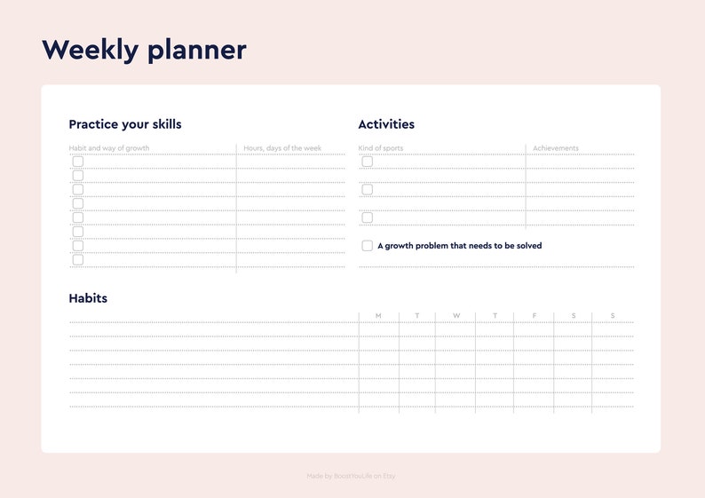 Habit Tracker Printable, Weekly Habit Tracker, Daily Planning, Routine ...