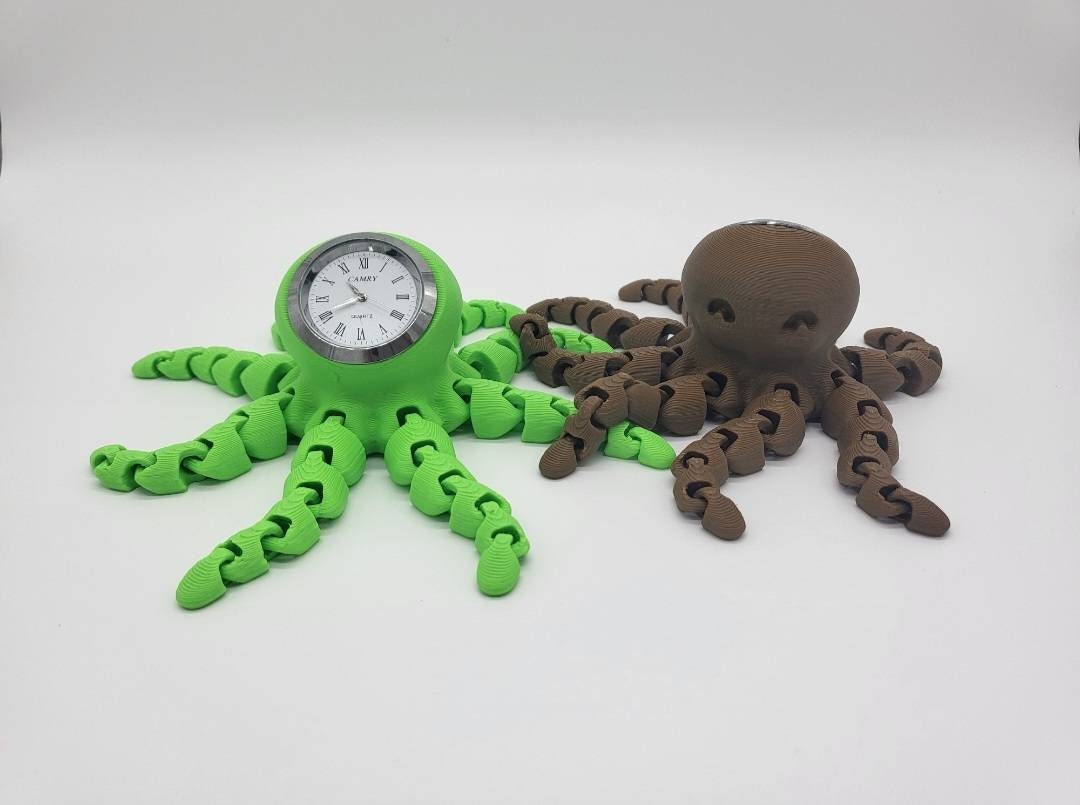 Clocktopus Articulating Octopus Desk Clock - Etsy