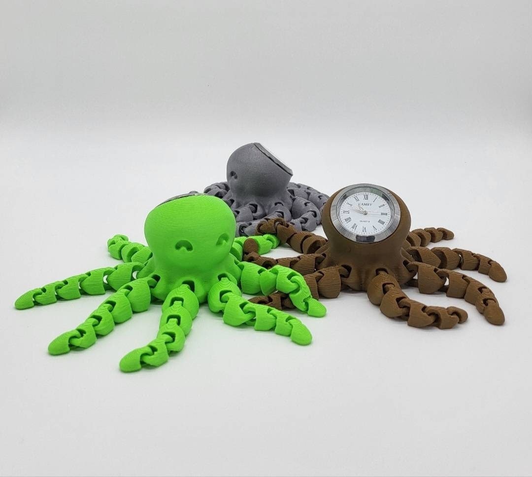 Clocktopus Articulating Octopus Desk Clock - Etsy