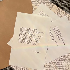 Typewriter Constellation Poem, Hand Typed, Hand Distressed Paper Brett ...