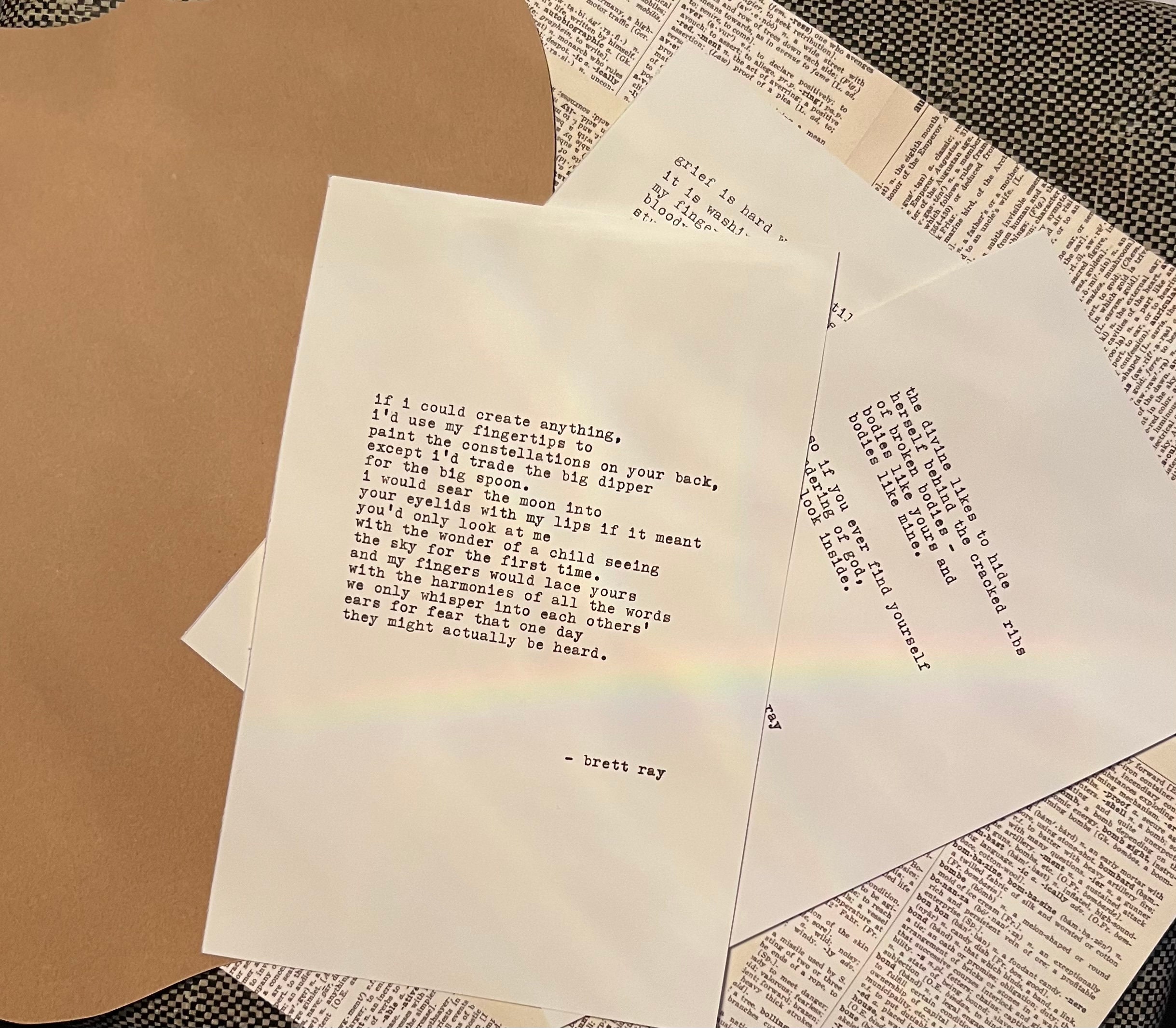 Typewriter Constellation Poem Hand Typed Hand Distressed - Etsy