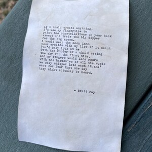 Typewriter Constellation Poem, Hand Typed, Hand Distressed Paper Brett ...