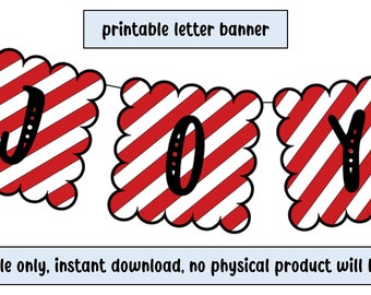 Printable Letter Banner Christmas Lights Theme Color and - Etsy