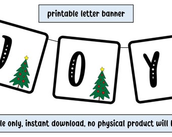 Printable Letter Banner - Christmas Lights Theme - Color and Non-color ...