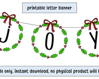 Printable Letter Banner Christmas Lights Theme Color and - Etsy