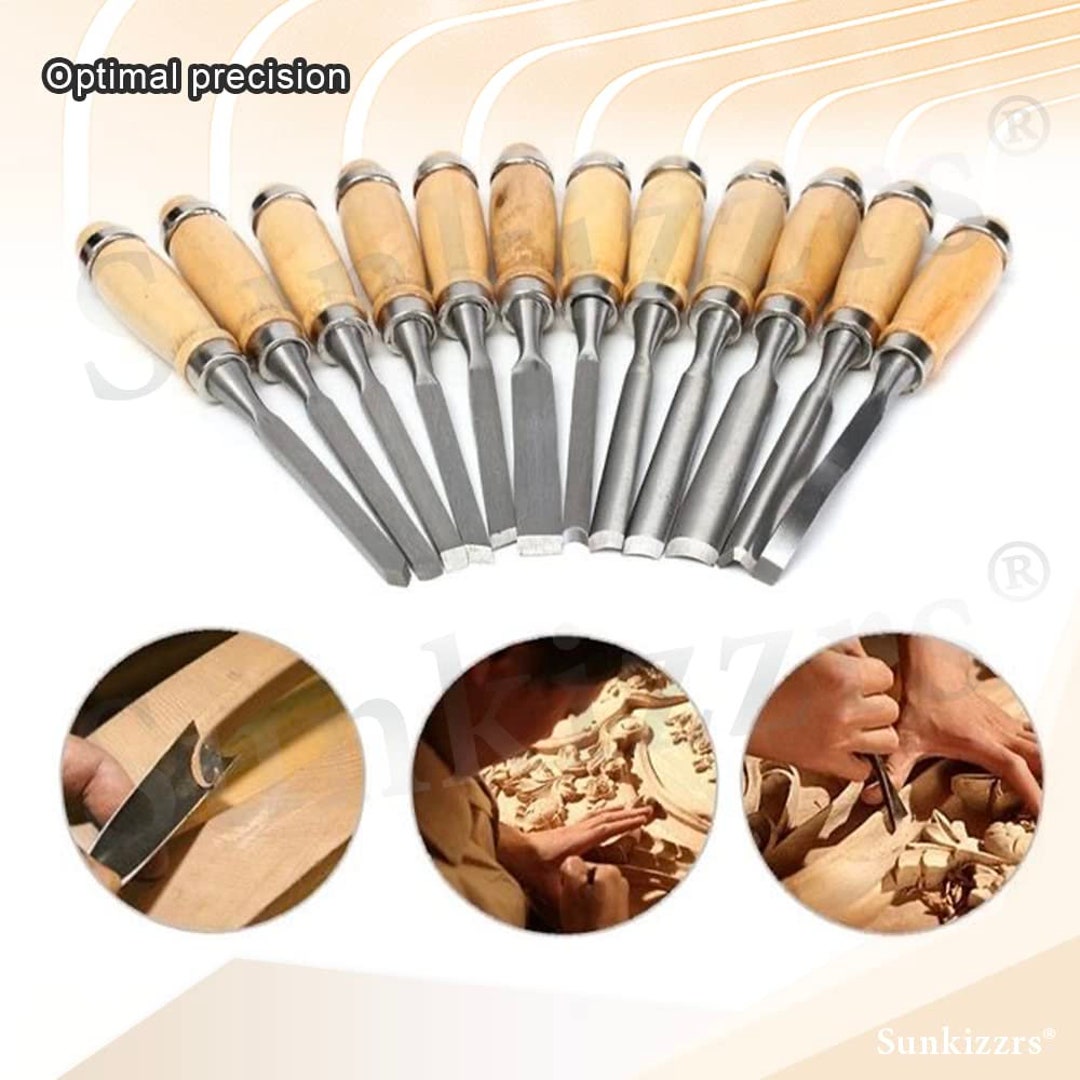 Wood Chisels 12pcs Woodworking Wood Carving Hand Chisel - Etsy