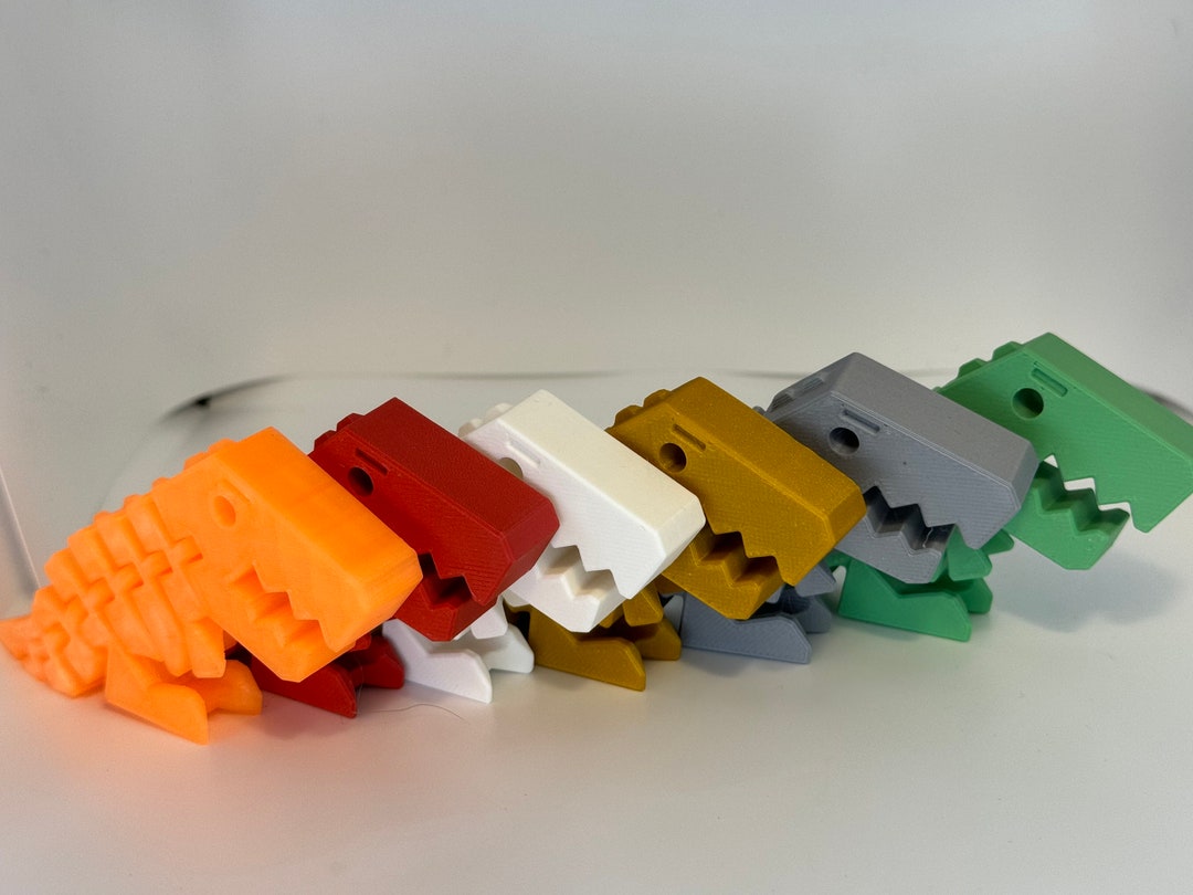 3D Printed Flexi Rex | Multiple Colors | Flexible Model Fidget Toy ...