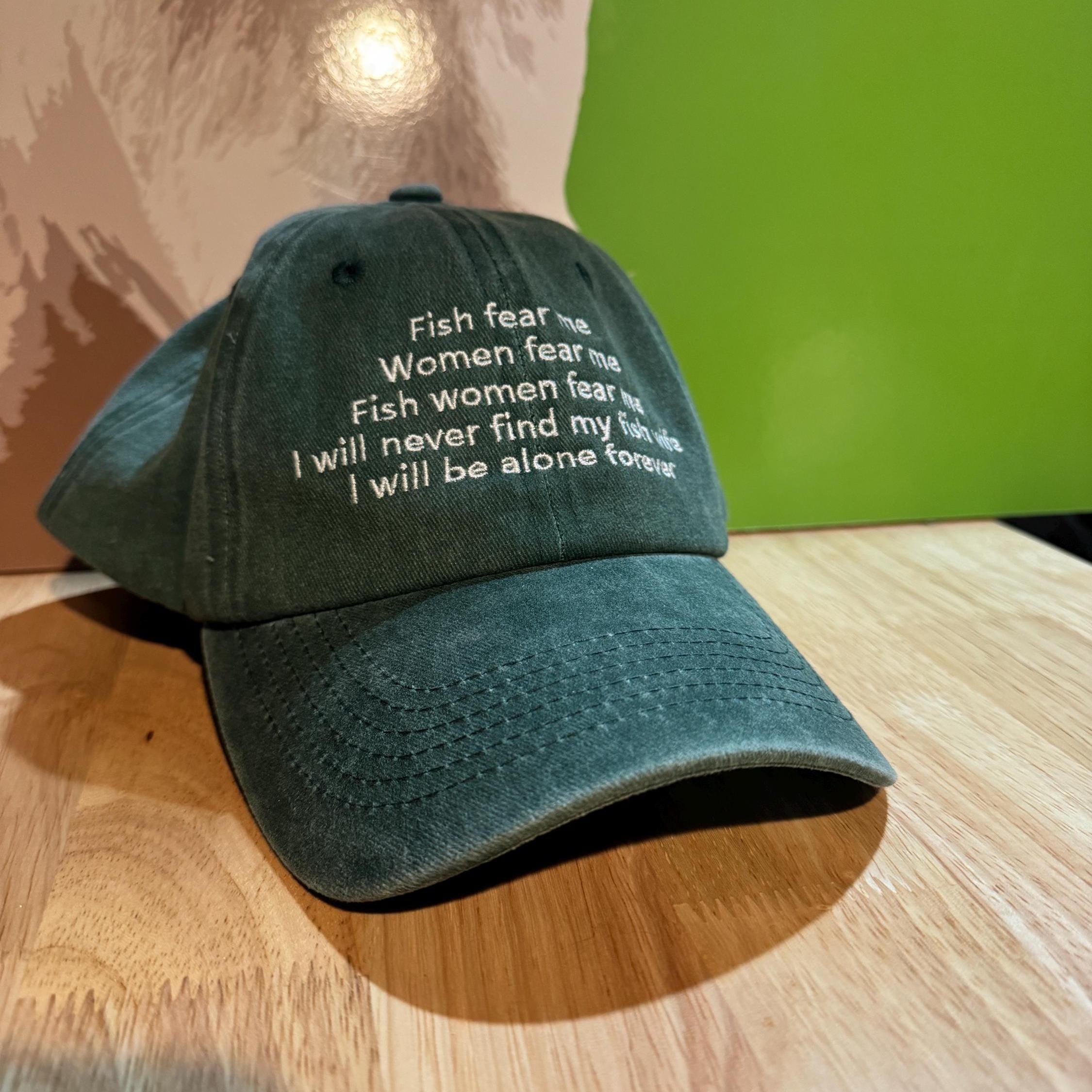 Fish Fear Me Embroidered Dad Hat - Funny Fishing Cap - Etsy