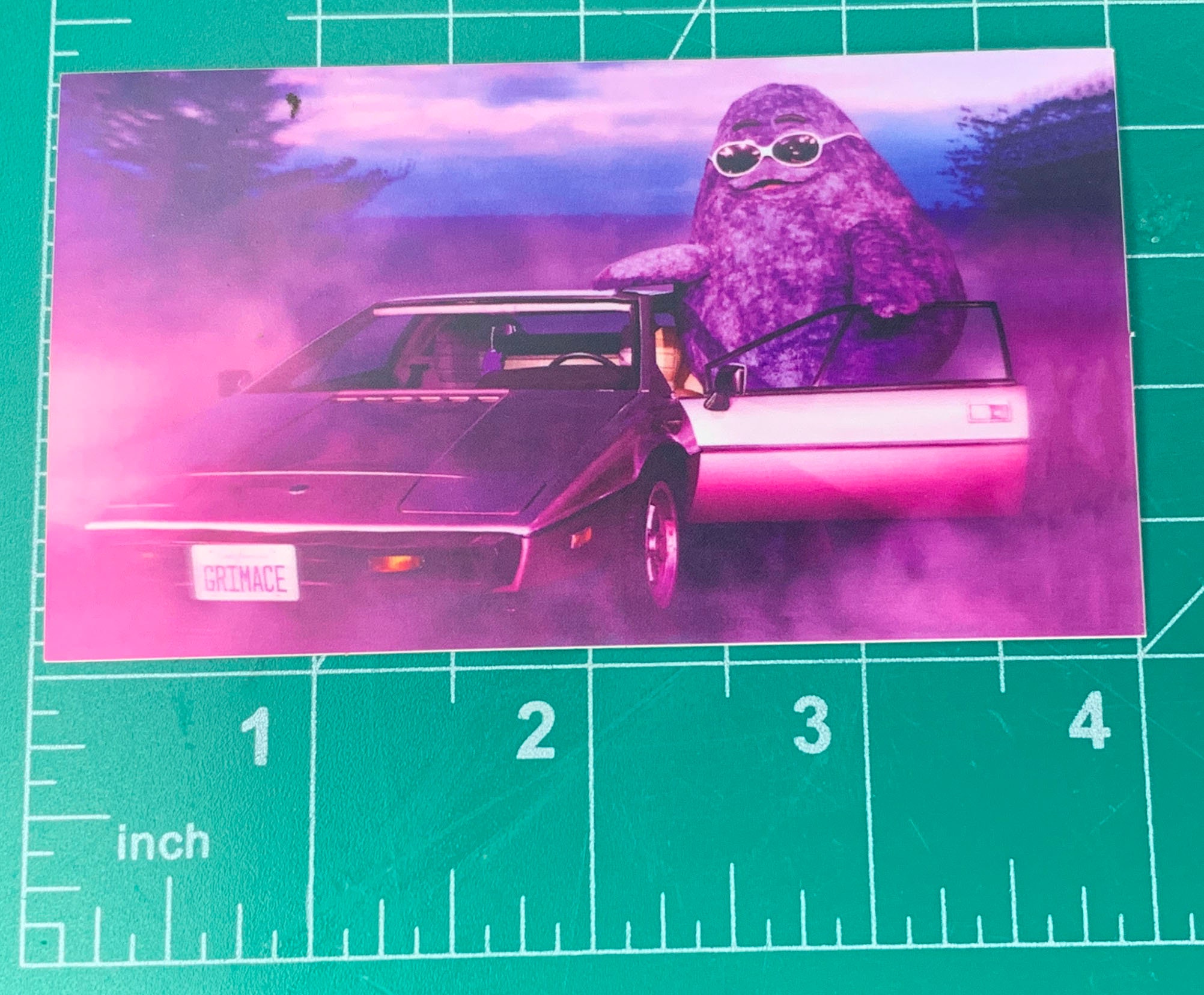 Grimace's Car Meme Sticker | Purple Character Vinyl Decal - Etsy