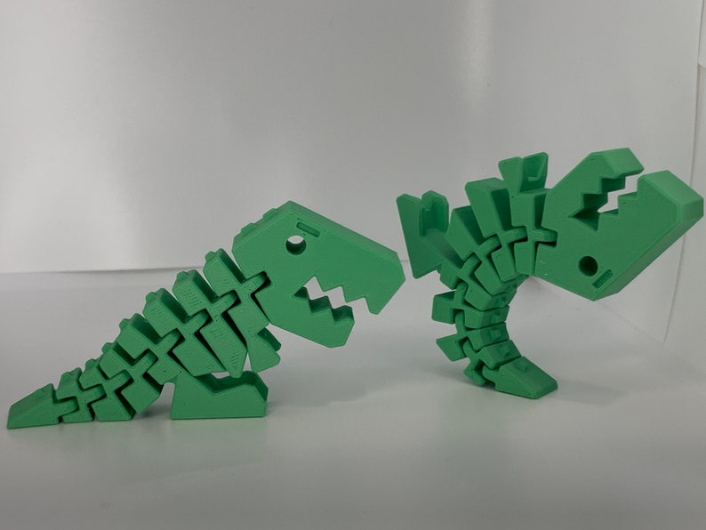 3D Printed Flexi Rex Multiple Colors Flexible Model Fidget Toy Dinosaur ...