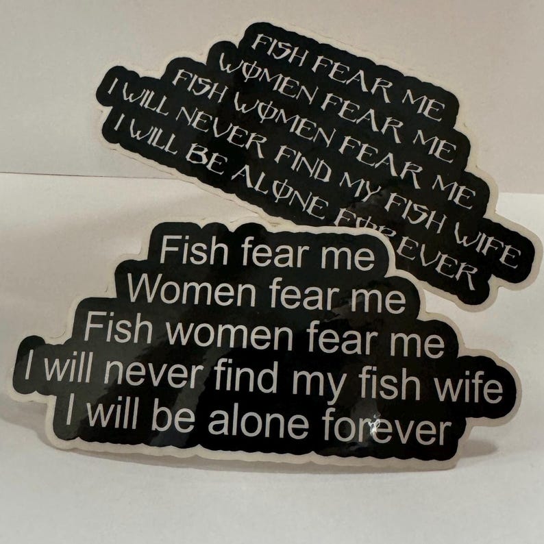 FISH FEAR ME Glossy Vinyl Sticker Decal - Etsy