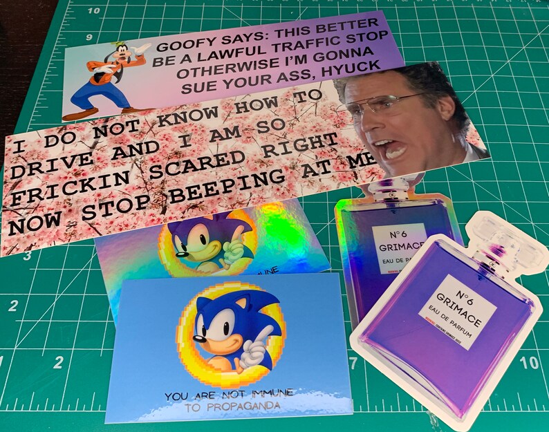 Grimace's Car Meme Sticker | Purple Character Vinyl Decal - Etsy