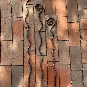 Hand-forged Spiral Decorative Garden Stakes (set of 3) - Etsy