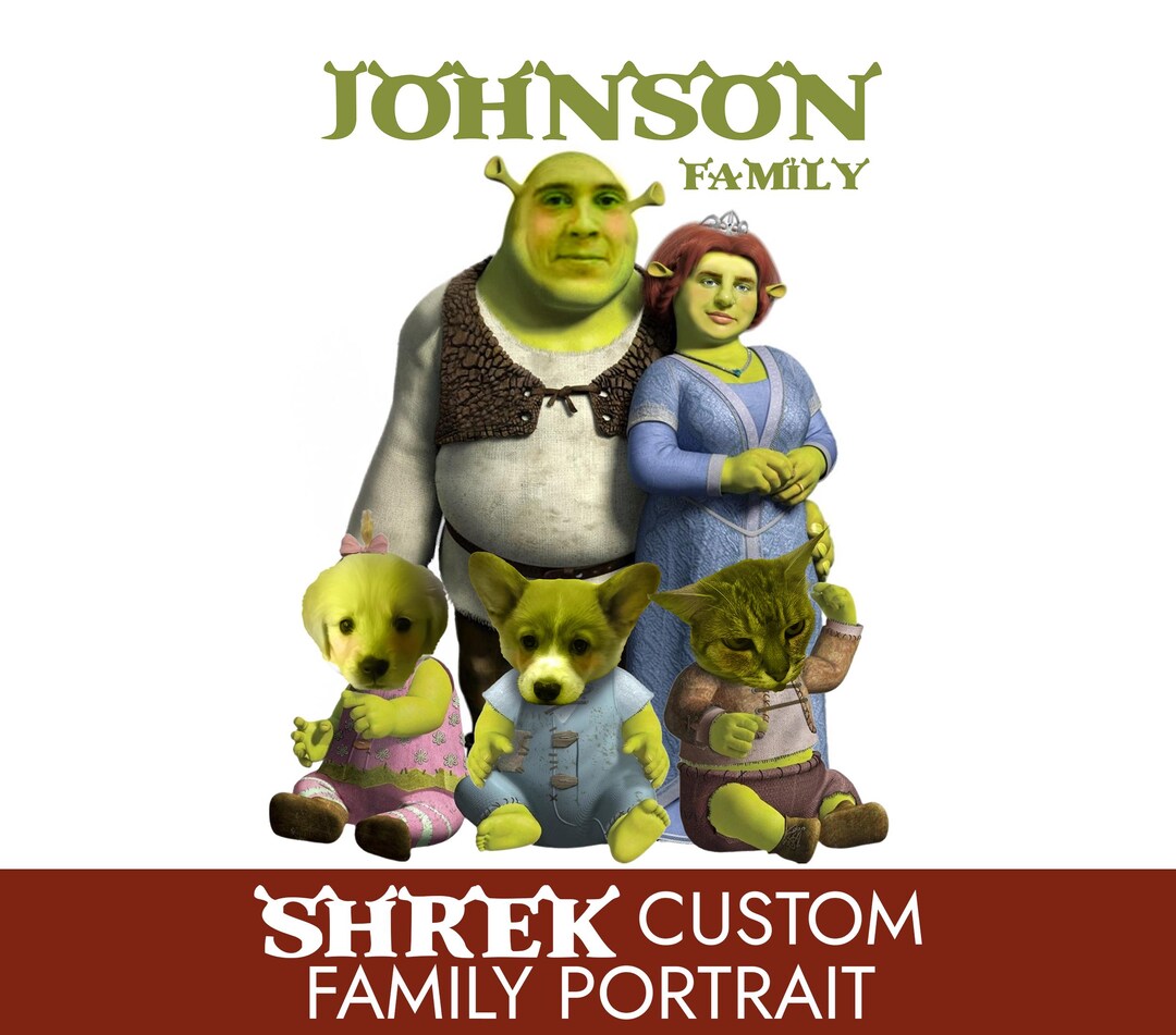 Shrek Custom Family Portrait, Portrait Personalization Gifts - Etsy