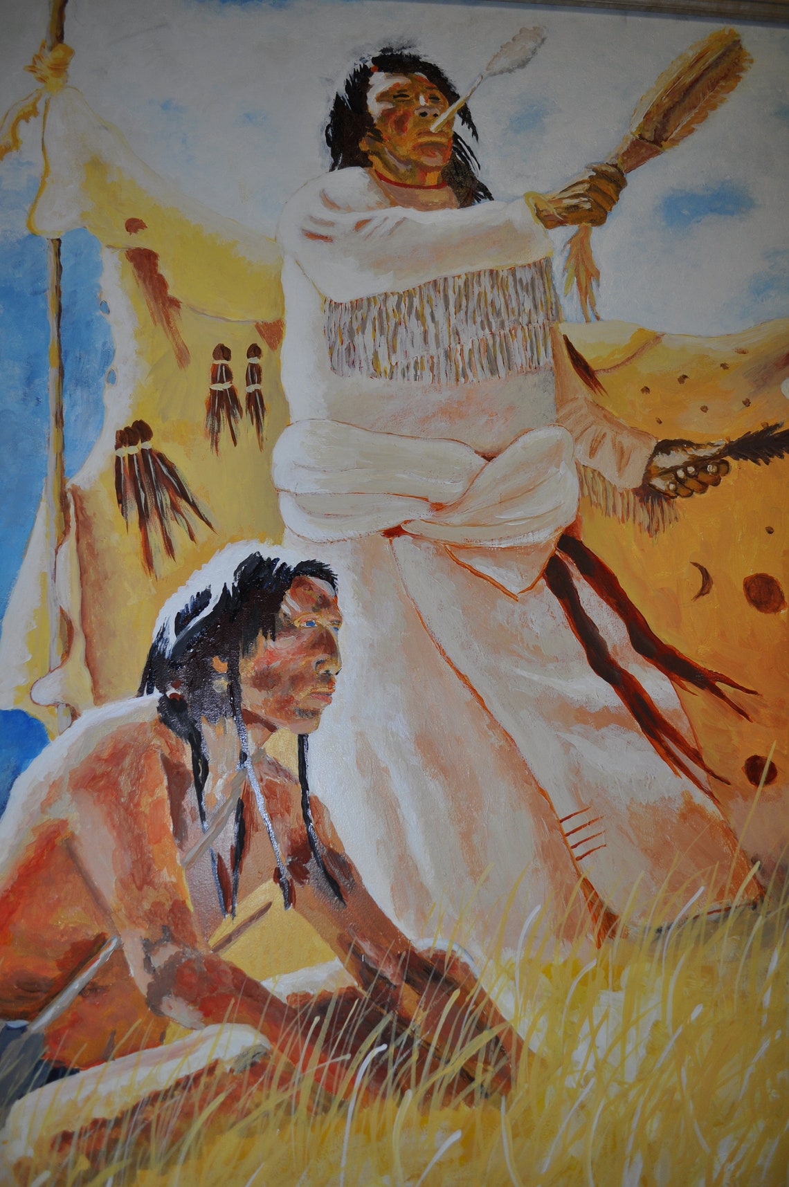 The Holy Man Original Acrylic Painting Native Art, Paintings, Western ...