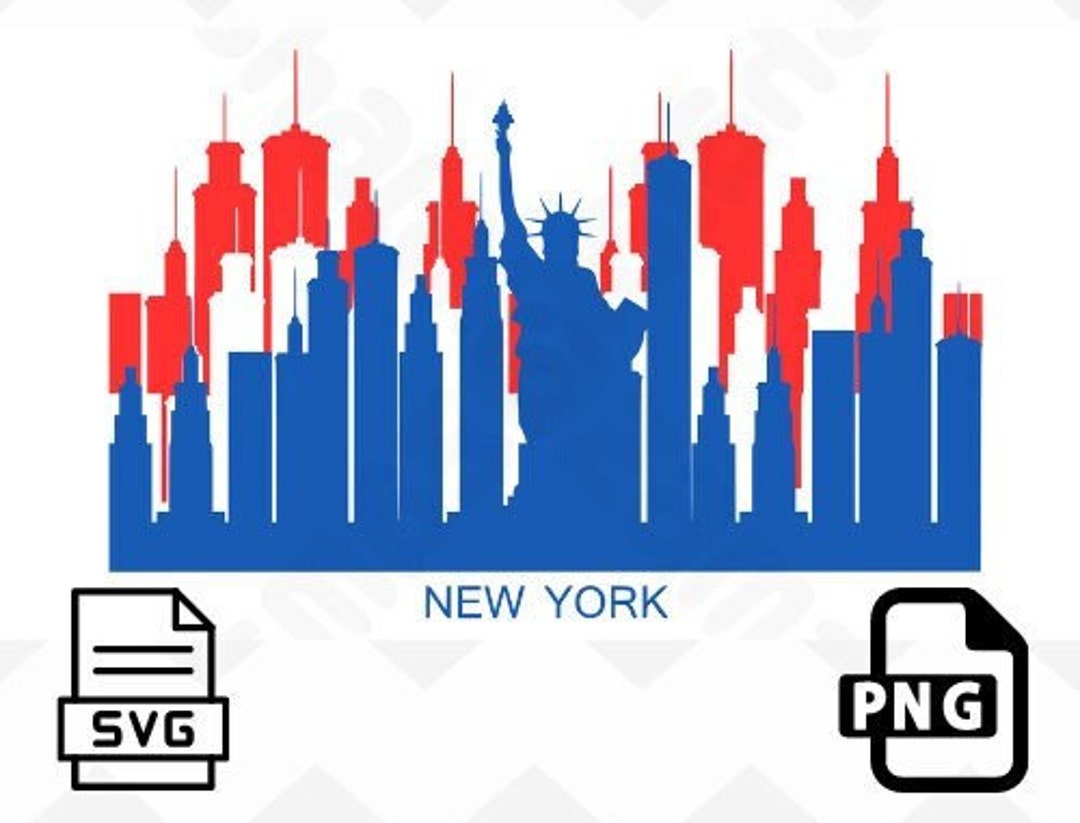 New York City SVG + PNG - Patriotic New York Skyline Art - Nyc Svg, NY ...