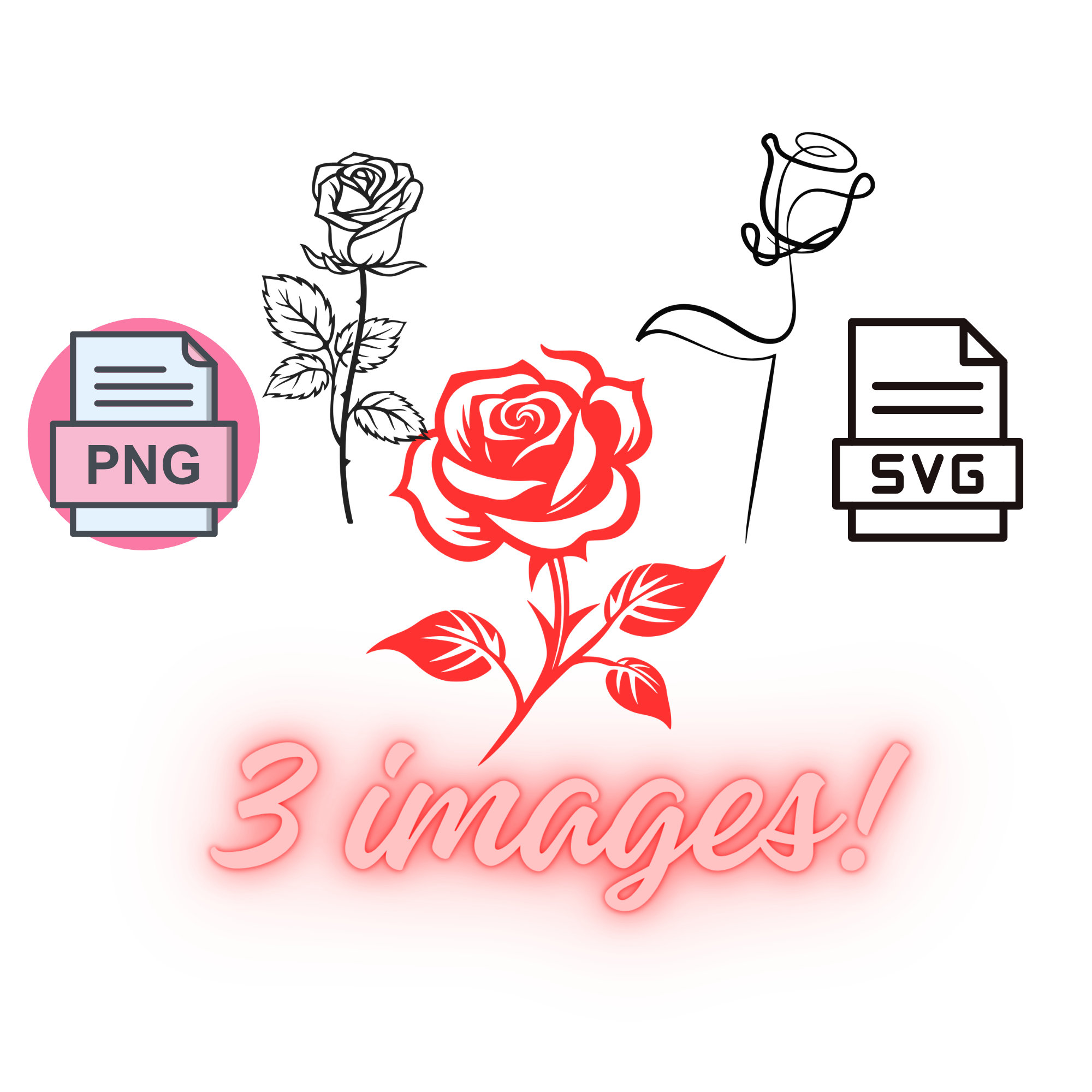 Rose Svg Bundle, Roses Png Bundle, Rose Clipart Bundle, Rose Svg Cut ...