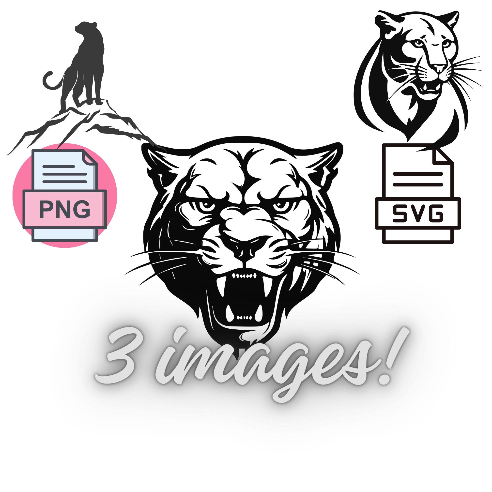 Panther SVG and PNG Bundle - Panthers Svg, Leopard Panthers Paw Svg ...