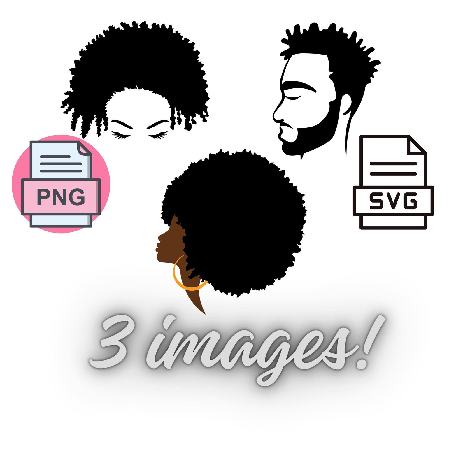 Afro Woman Svg Bundle, Afro Girl Svg, Afro Svg, Afro Lady Svg, Afro ...