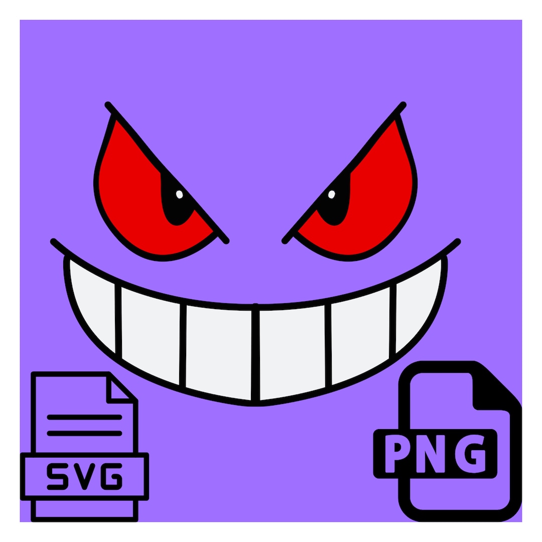 Gengar Pokemon SVG and PNG for Ornaments and Cricut - Etsy