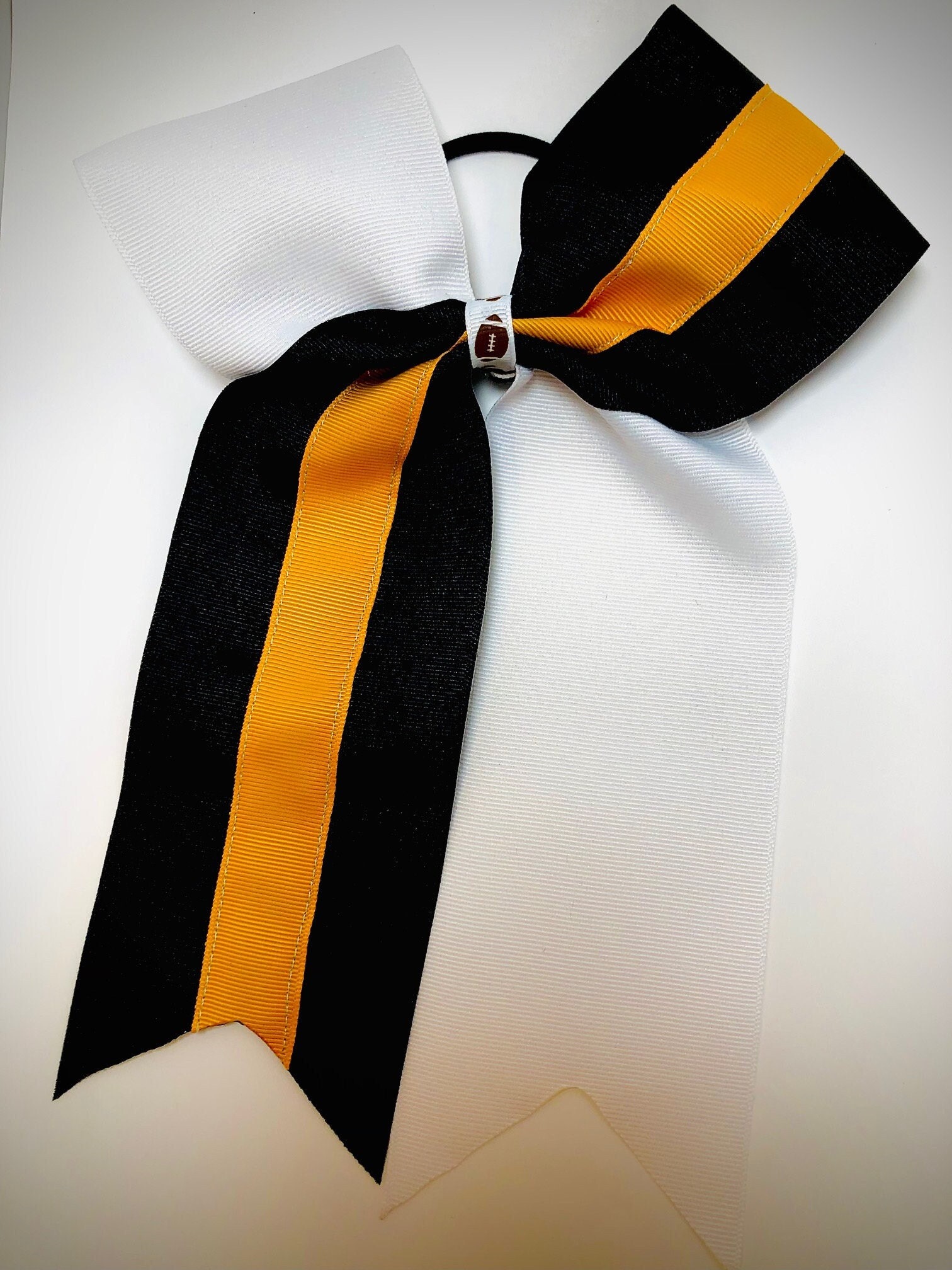 BLACK and GOLD Football CHEER Bow - Etsy