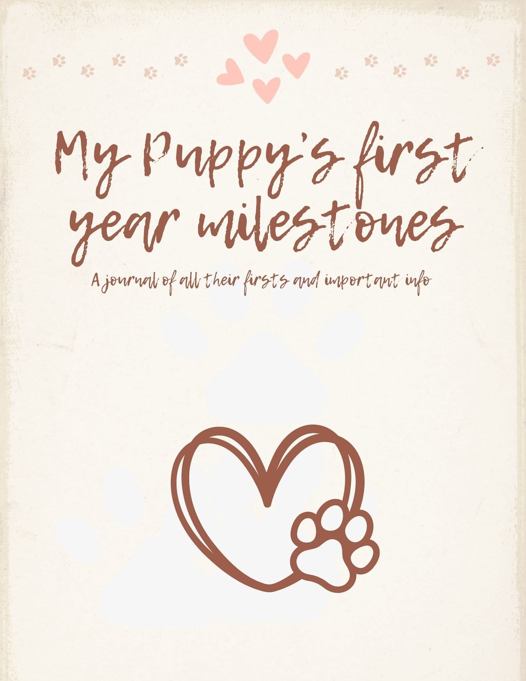 Puppy First Milestones, 21 Pages Puppy Journal, Puppy Vaccine and Vet ...