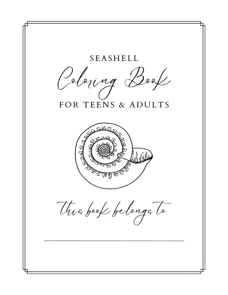 40 Sea Shells Coloring Pages for Teens and Adults:40 Printable ...