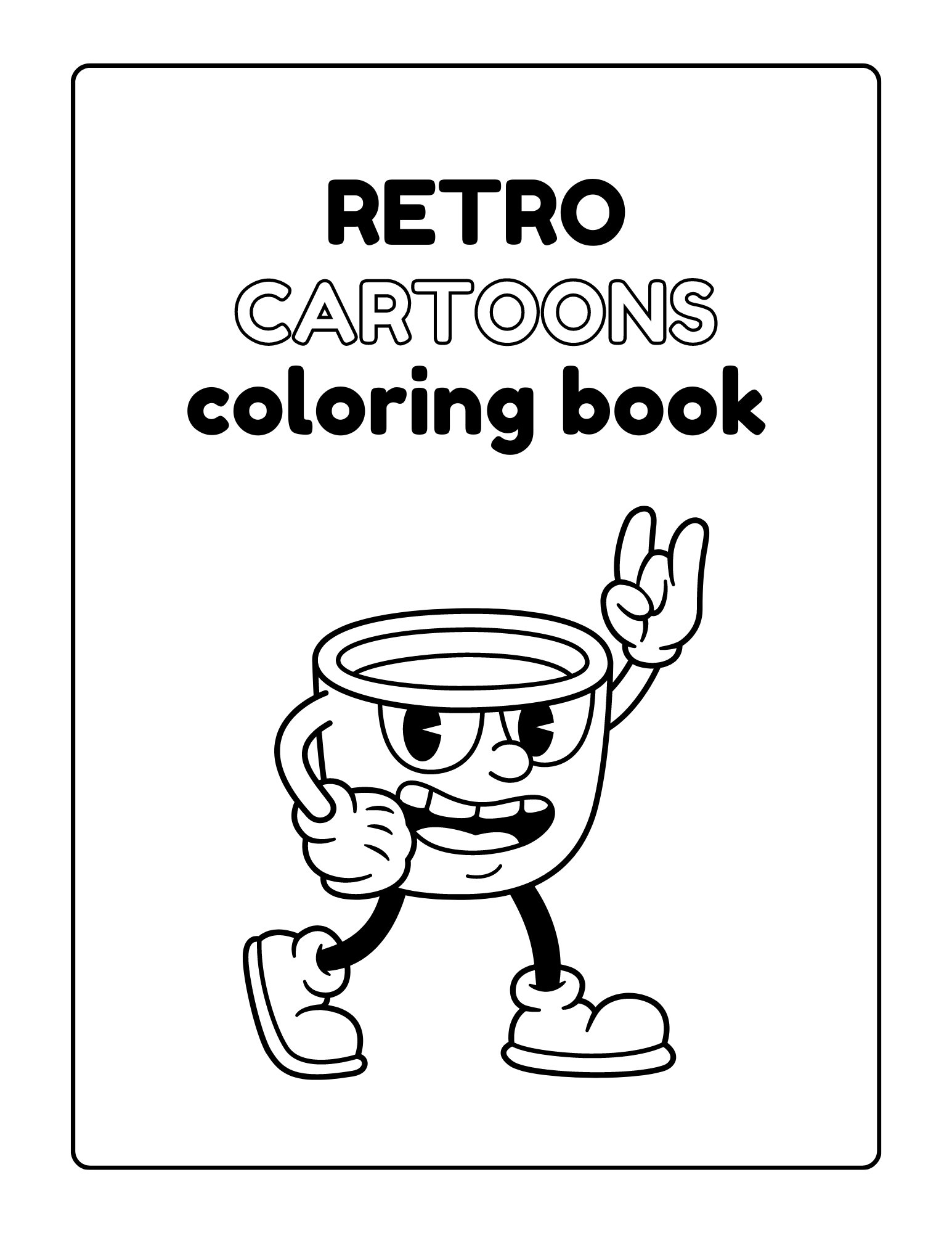 90's Retro Cartoons Coloring Book for Adults;50 Printable Pages ...